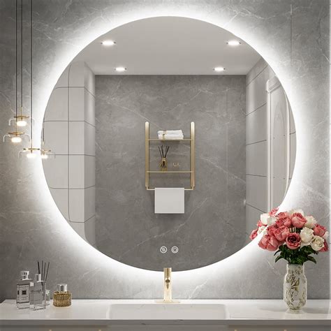 Ftoti 24 Inch Led Round Mirrorbacklit Lighted Bathroom Mirrorled