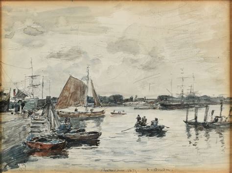 Eugène Louis Boudin Port Of Rotterdam 1874 1874 Mutualart