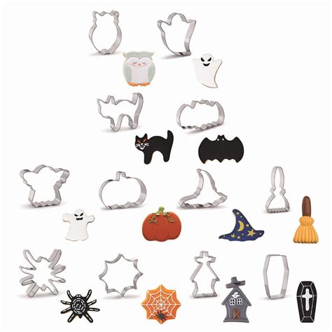 12pcs Halloween Cookie Cutter Set Small Stainless Steel Metal