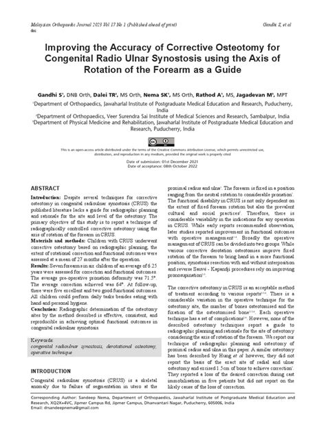 Achieving Optimal Correction And Functional Outcomes In Congenital