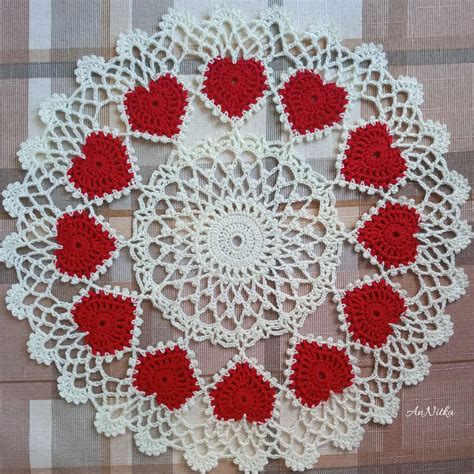 Flower Heart Crochet Doily Free Crochet Pattern Artofit