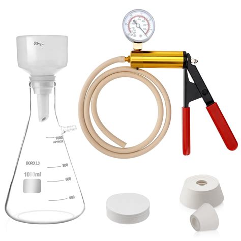 1000ml Buchner Funnel Vacuum Filtering Kit With Hand Vacuum Pump 1l