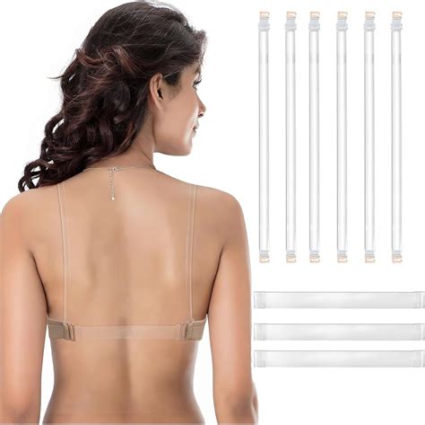 Backless Bra Clear Strap Womens Low Back Bra Wire Lifting Deep U