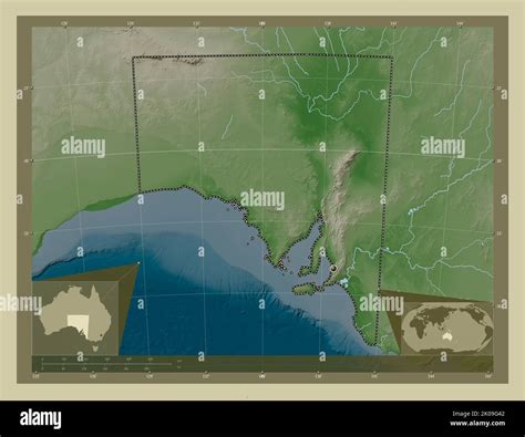 South Australia State Of Australia Elevation Map Colored In Wiki