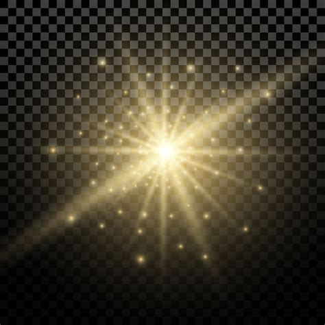 Efecto De Luz Brillante La Estrella Estalló Con Destellos Vector