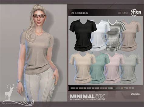 The Sims Resource Minimalsim T Shirt Nucis Sims 4 Clothing The Sims 4 Packs Sims 4