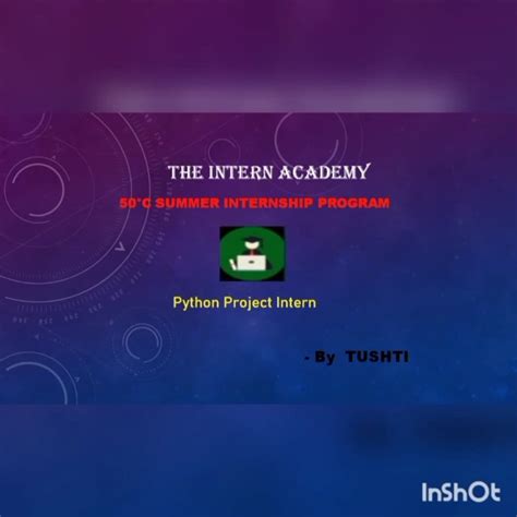 Tushti On Linkedin Task1 Intern Internship Python Summerinternship Project 10 Comments