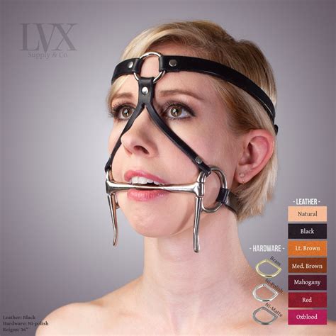 Bit Gag Bridle And Reins Bdsm Leather Bondage Face Head Harness Etsy