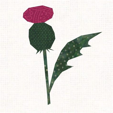 O Flower Of Scotland Thistle Foundation Paper Pieced Pattern Fpp Pa