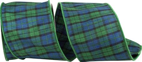 Reliant Ribbon 94084w 319 10f Black Watch Tartan Plaid Wired Edge