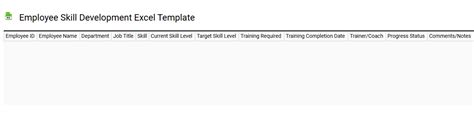 Comprehensive Employee Skills Excel Template For Efficient Workforce