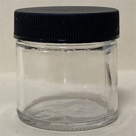 2 Oz Glass Salve Jar Clear Black Lid Living Earth Herbs Apothecary