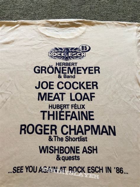 Rock Esch Festival 1985 T Shirt Meat Loaf Joe Cocker Herbert Grönemeyer Roger Chapman Thiefaine
