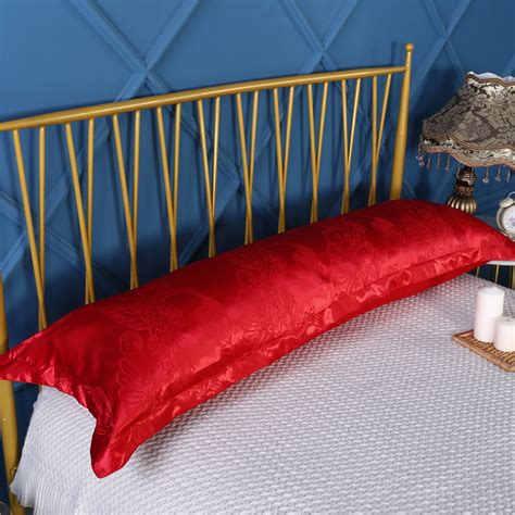 长枕套丝绸提花18双人枕1米5灰色粉红玫红紫色金色蓝色玉色豆沙虎窝淘