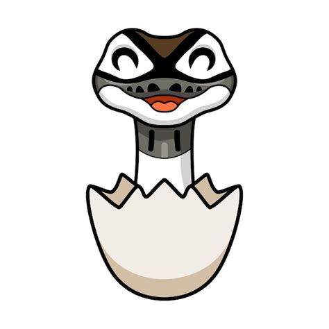 Premium Vector Cute Axanthic Pied Ball Python Cartoon Inside An Egg