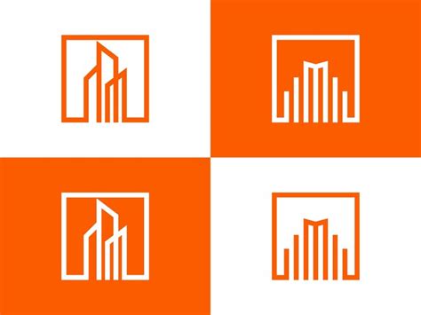 Conjunto De Plantilla De Vector De Icono De Logotipo De Edificio Vector Premium