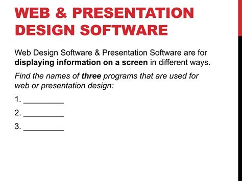 Dtp Web Design And Presentation Software Revision Ppt