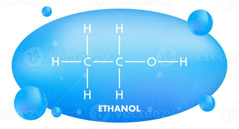 Ethanol Molecule Structure With Blue Spherical Background 56703358 Png