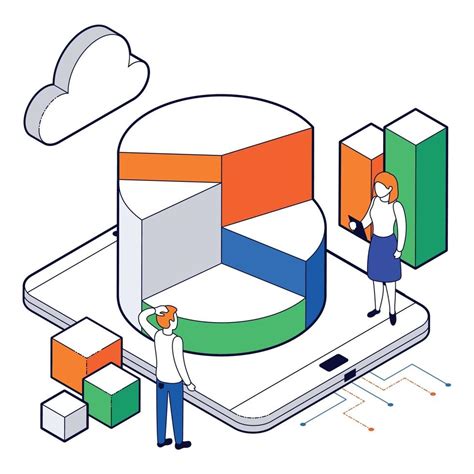 Colored Big Data Science Analysis Isometric Composition 3421510 Vector
