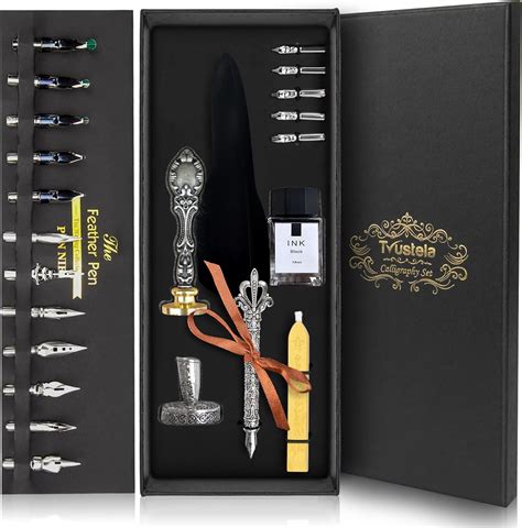 Trustela Feather Quill Pen Set Calligraphy Dip Pen Comoros Ubuy