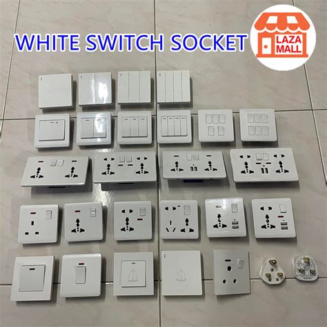 White Color All In 1 Switch Socket 10a Plug Socket 13a Round Socket 15a Doorbell Heater