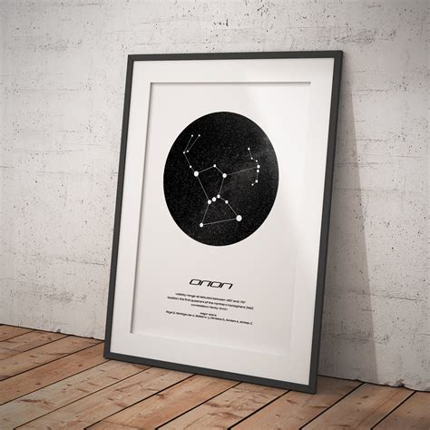 Orion Star Constellation Printable Art Black And White Instant