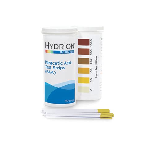 Hydrion Paa 1000 Peracetic Acid Paa Test Strip 0 1000 Ppm