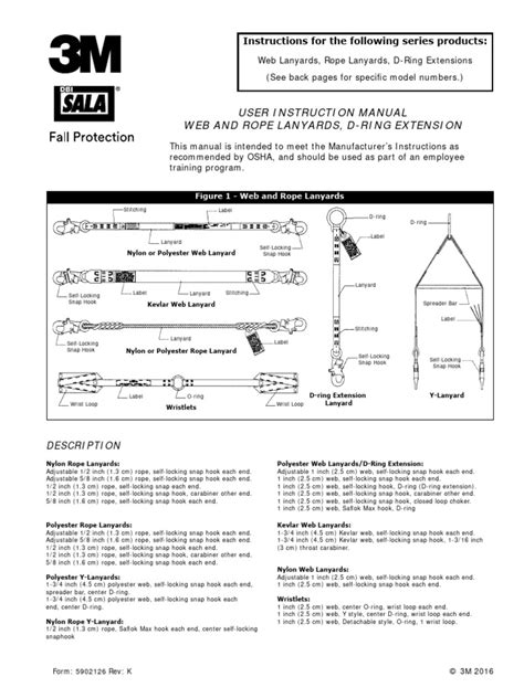 3m Dbi Sala D Ring Extension Lanyard Manual Pdf