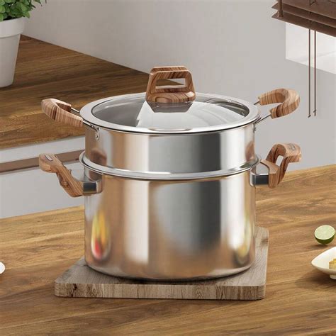 316 Stainless Steel Thick Soup Pot Steamer Pot For Cooking Porridge