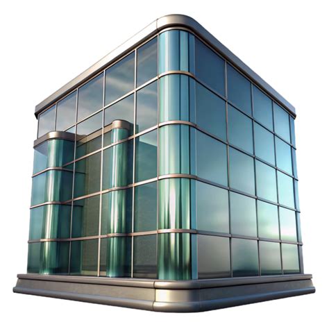Stunning Classic Glass Facade Reflection Cutout Element High Resolution