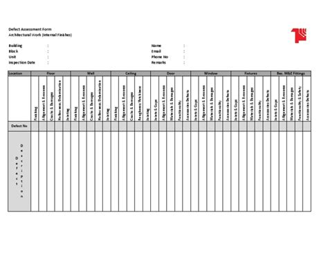 Defect Assessment Checklist Pdf Pdf Building Engineering Economic Sectors