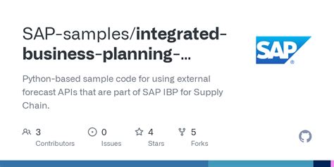 Github Sap Samplesintegrated Business Planning External Forecasting