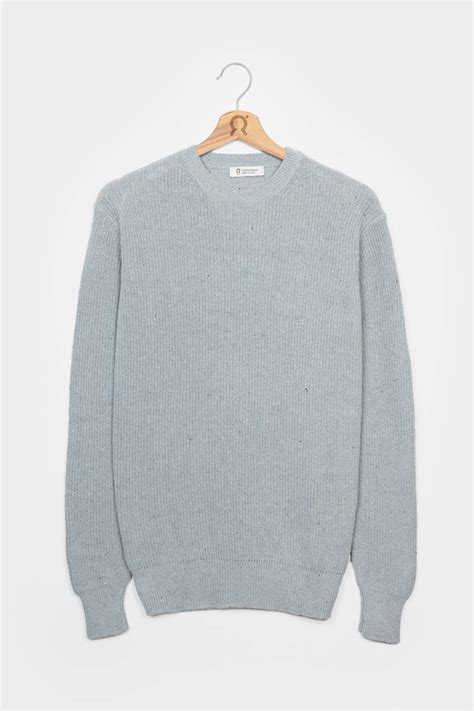 Vittorio Light Blue Regenerated Cotton Jeans Mens Sweater Rifò