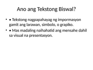 Tekstongbiswalpowerpointpptx Anunsiyo O Poster Pptx