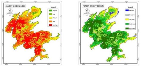 Canopy Shadow Index Map Of Study Area Fig 6 Forest Canopy Density Map