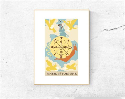 Wheel Of Fortune Tarot Card Print Rider Waite Smith Tarot Deck Poster