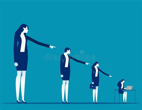 Work Subordination And Supervision Business Manager Scolding Subordinate Concept Stock Vector