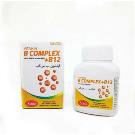 Jual Vitamin B Complex B12 100 Kaplet Samco Suplemen Makanan Shopee Indonesia