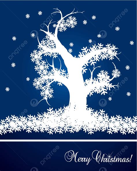 Snow Tree Vector Background Card Concept Effect Bare Vector Concept