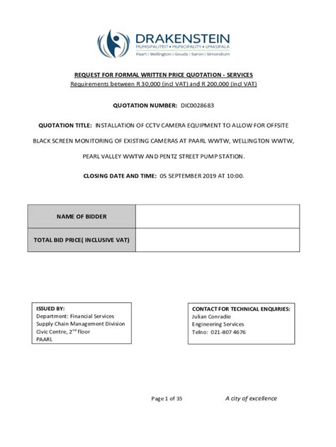Fillable Online Explore Our Sample Of Cctv Installation Quotation Template Fax Email Print