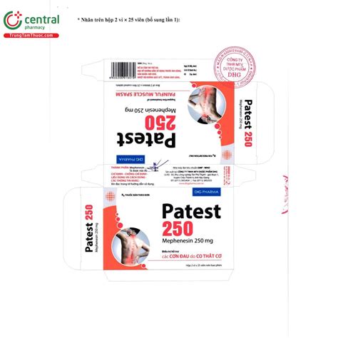 Thuốc Patest 250 Hỗ Trợ điều Trị Các Cơn đau Do Co Thắt Cơ Gây Ra
