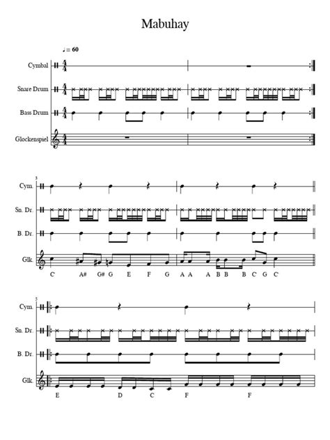 Mabuhay March Lyre Chords Guide Pdf Percussion Instruments