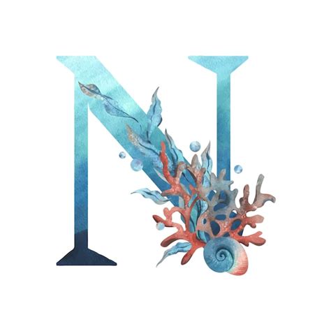 Premium Vector Capital Letter N Part Of The Latin Alphabet Decorated