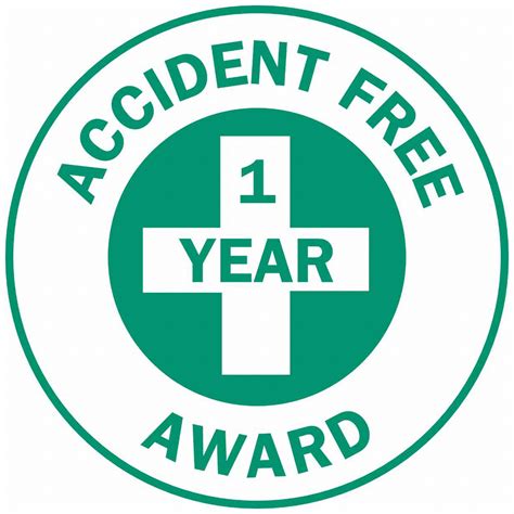 Accident Free 1 Year Award 2 In Dia Hard Hat Label 6ew69 49550