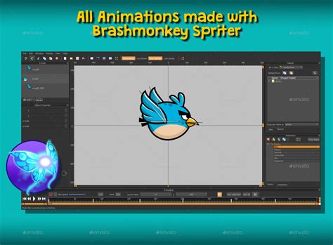 Blue Enemy Bird 2d Game Character Sprite Game Assets Graphicriver
