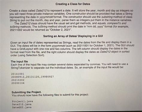 Solved A Creating A Class For Dates Create A Class Called