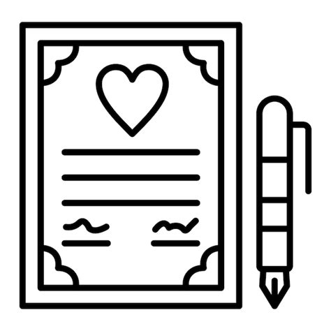 Premium Vector Wedding Contract Icon