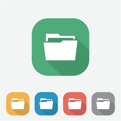 Folder Colorful Icon Button Folder Symbol Sign Simple Logo