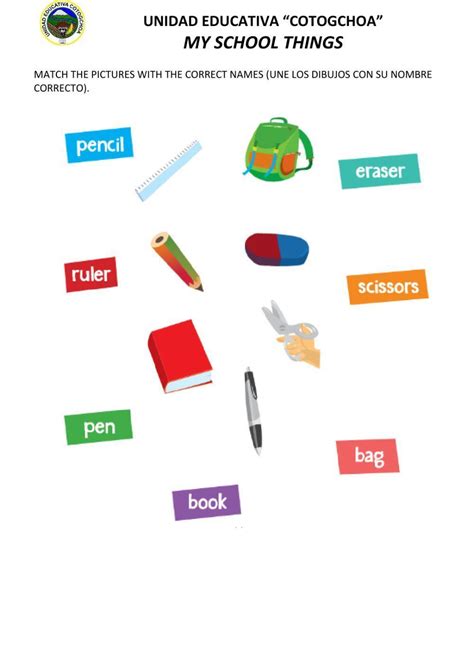 School Things Free Interactive Worksheets 413667