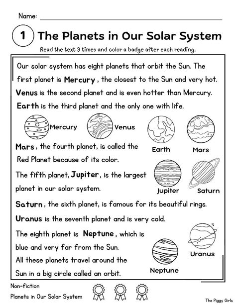 Engaging 2nd Grade Space And Planet Reading Passages With Questions